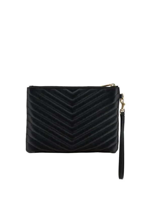 Saint Laurent Leather Matelassé Clutch Bag