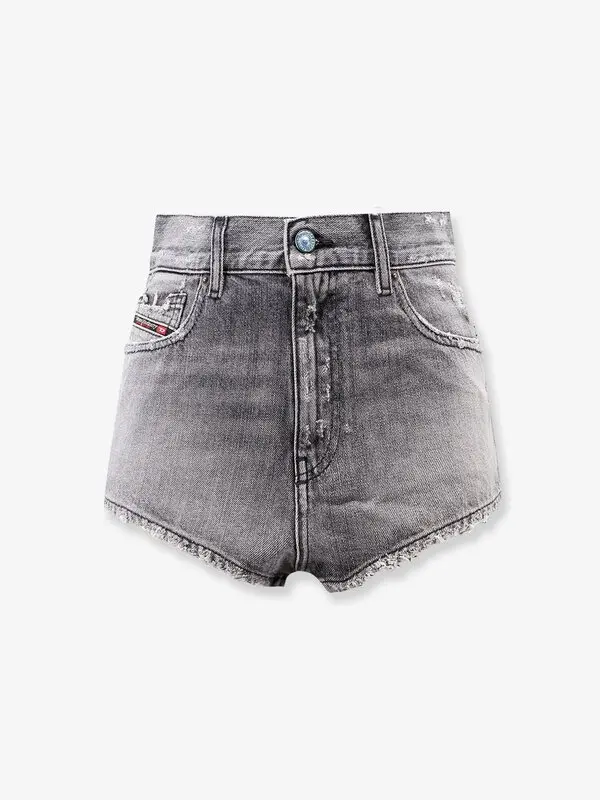 DIESEL® Blue Denim Shorts With A Destroyed Effect