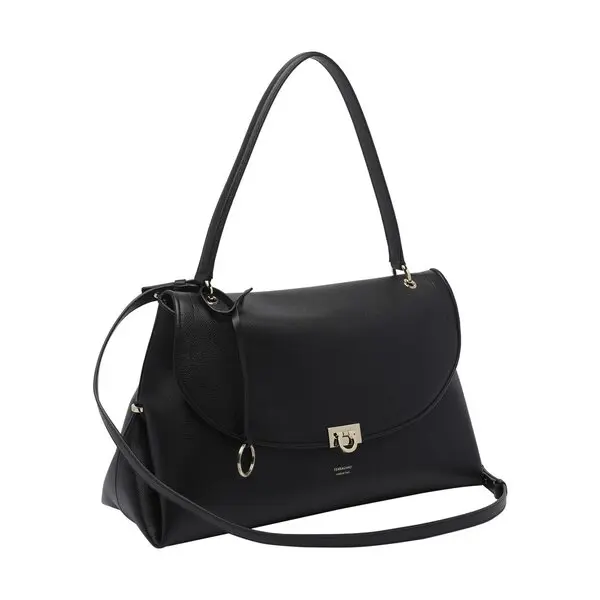 FERRAGAMO Large 2026 Sofia Shoulder Bag - Black