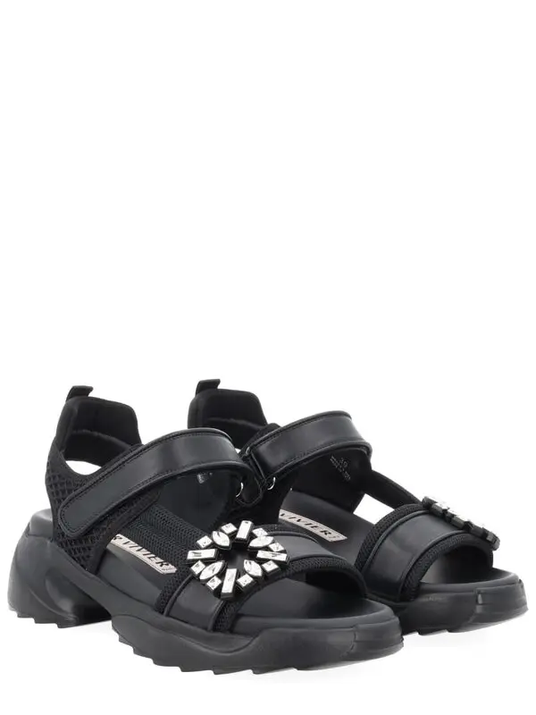 ROGER VIVIER Viv On The Run Sandals - Black