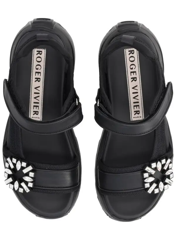 ROGER VIVIER Viv On The Run Sandals - Black