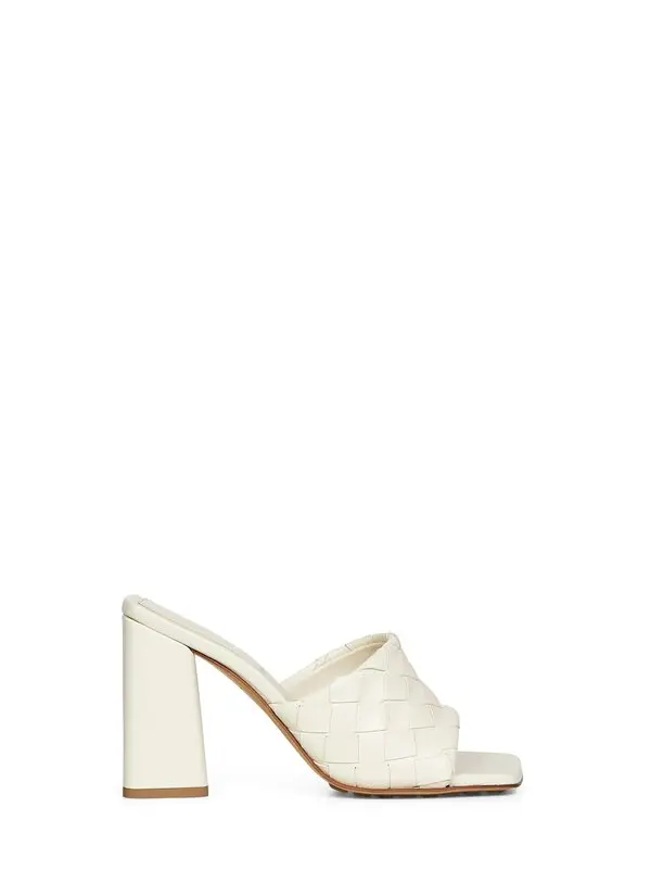 Bottega Veneta Sea Salt Intrecciato Leather Parco Mules Sandals - Multicolor