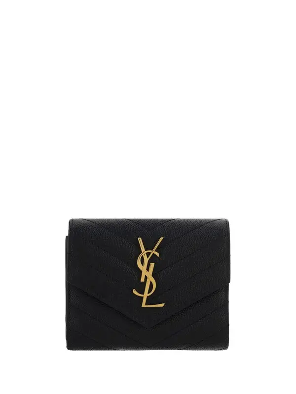 Saint Laurent Cassandre Matelassé Wallet - Black