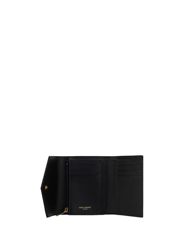 Saint Laurent Cassandre Matelassé Wallet - Black