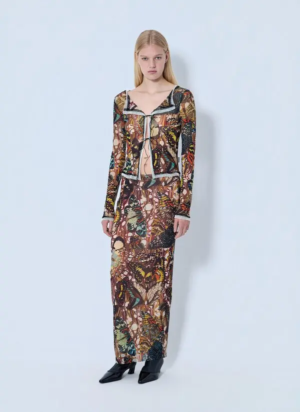JEAN PAUL GAULTIER Re-edition Butterfly Skirt - Brown