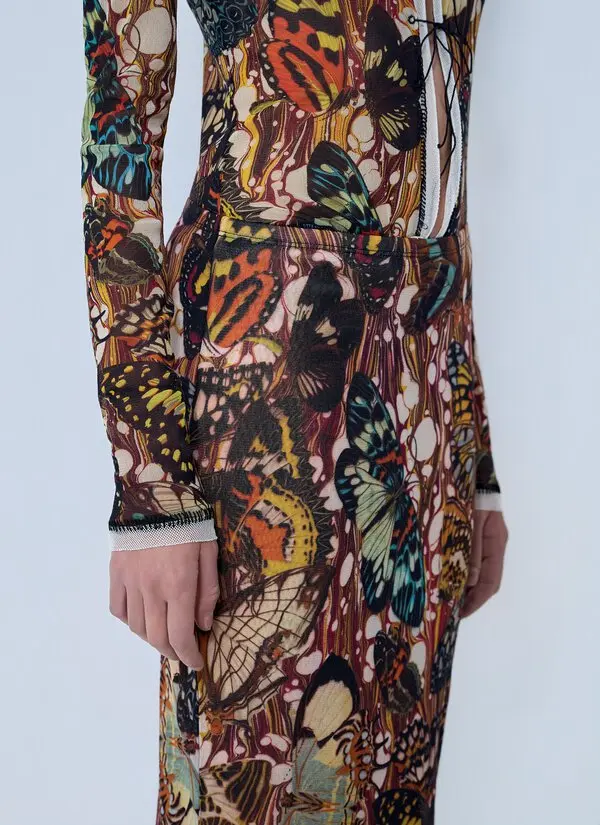 JEAN PAUL GAULTIER Re-edition Butterfly Skirt - Brown