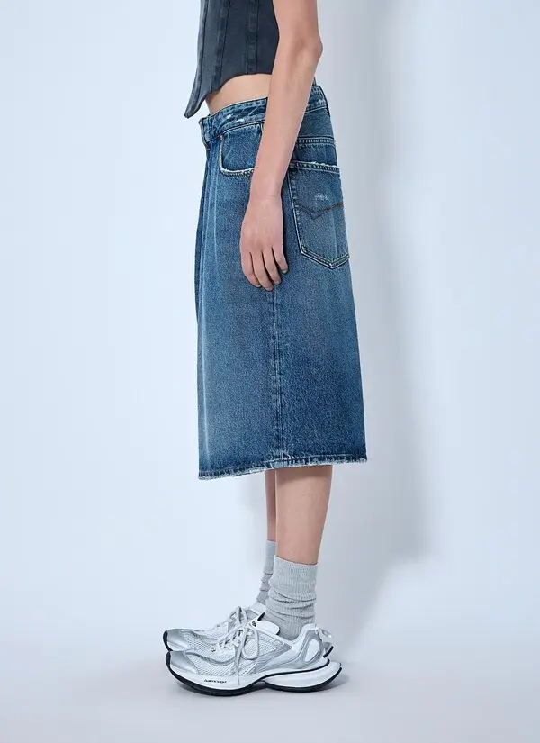 Balenciaga Folded Denim Shorts - Blue
