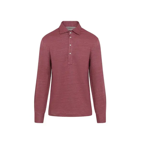 Brunello Cucinelli Long Sleeves Polo - Red