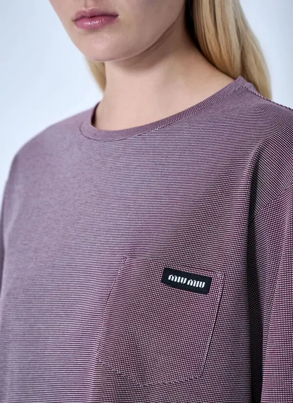 Miu Miu Jacquard Jersey T-shirt