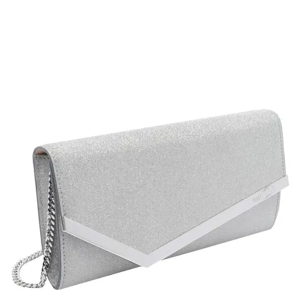 JIMMY CHOO Glittered Pochette - Silver
