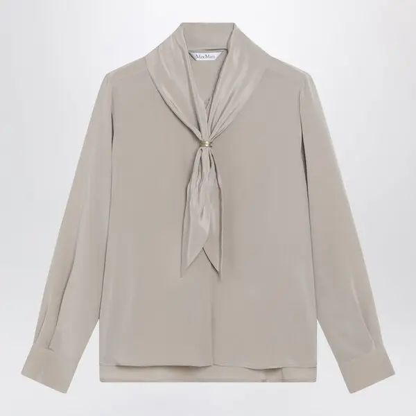 Max Mara Silk Blouse With Scarf - Cream