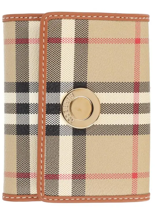 Burberry Check Wallet - Cream