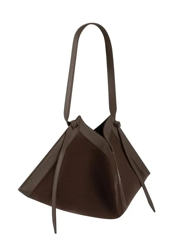 Yuzefi Borsa Wonton Leather Handbag - Brown