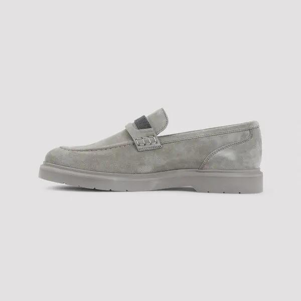 Brunello Cucinelli Leather Loafers - Gray
