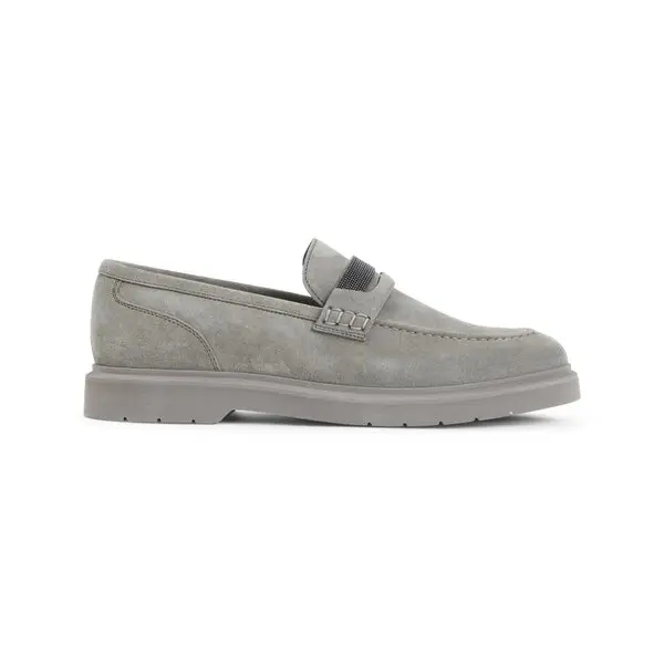 Brunello Cucinelli Suede Loafers - Gray