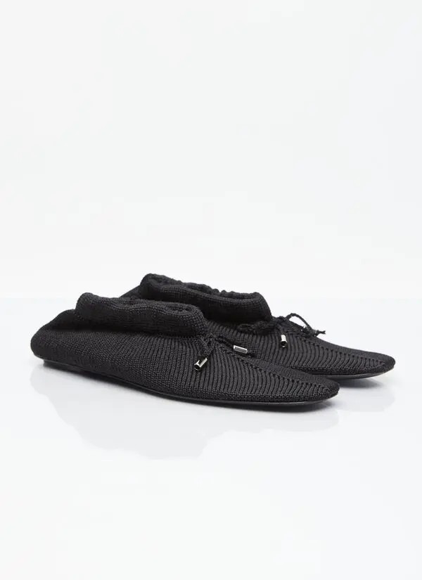 TOTEME The Knitted Ballerina Flats - Black
