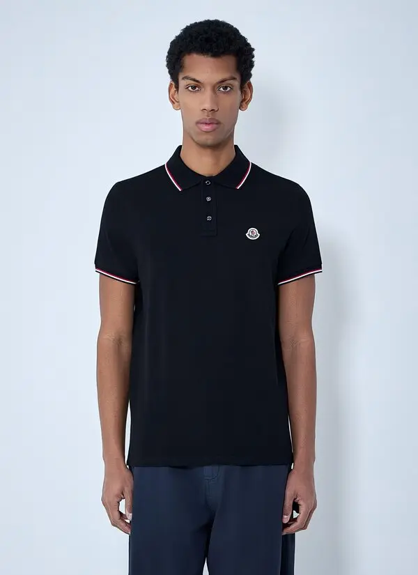 Moncler Logo Patch Polo Shirt - Black
