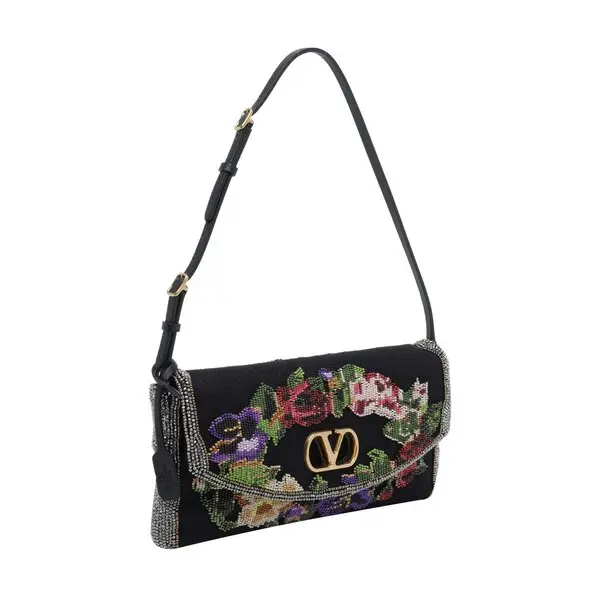 Valentino Garavani Small Embroidered Devain Shoulder Bag