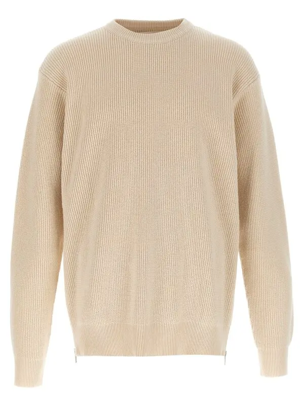 JIL SANDER Cotton Zip Sweater - Cream