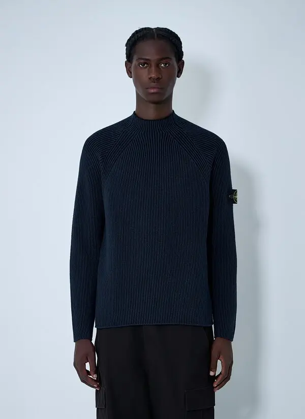 Stone Island Rib Logo Patch Sweater