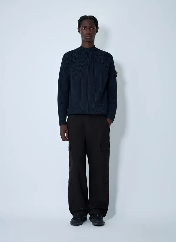 Stone Island Rib Logo Patch Sweater