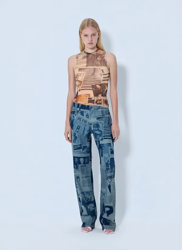 JEAN PAUL GAULTIER Newspaper Print Jeans