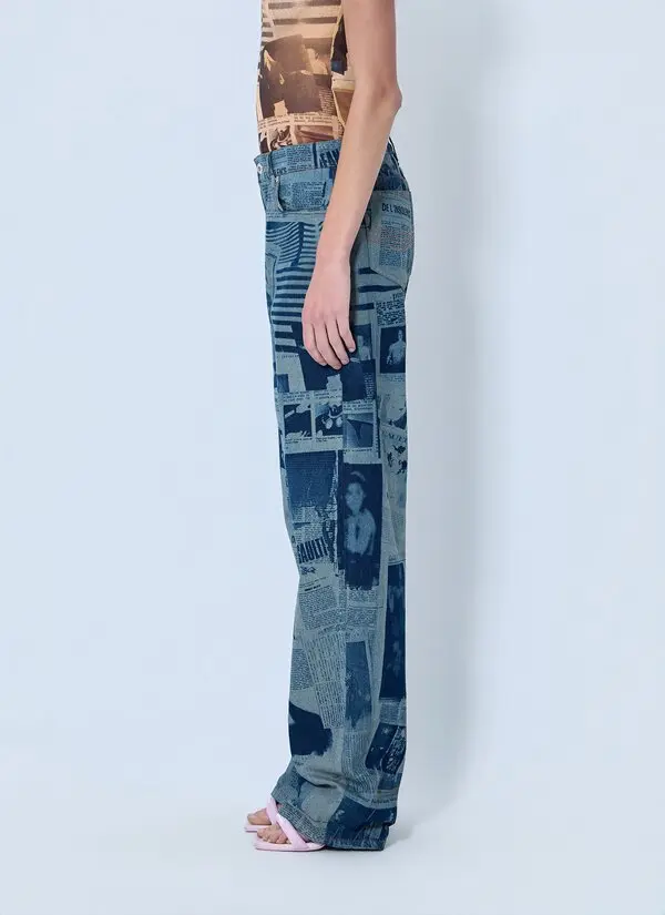 JEAN PAUL GAULTIER Newspaper Print Jeans
