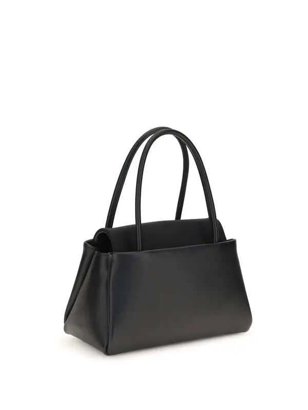 Prada Top Handle Bag With Triangle Logo - Black