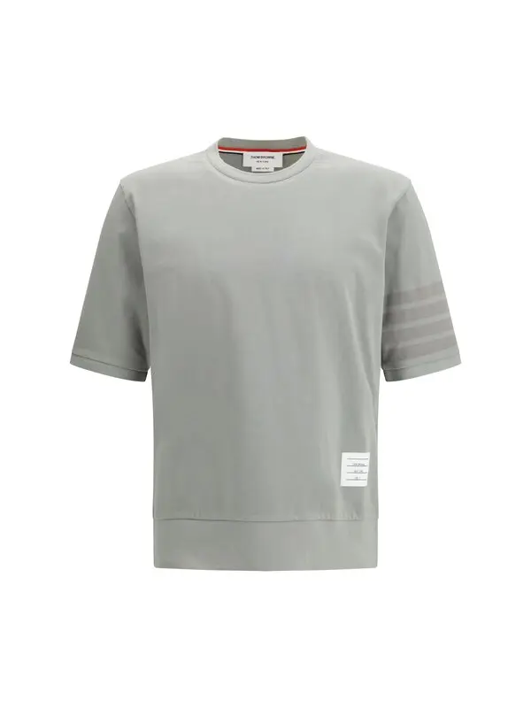 Thom Browne 4-bar Cotton Jersey T-shirt - Gray