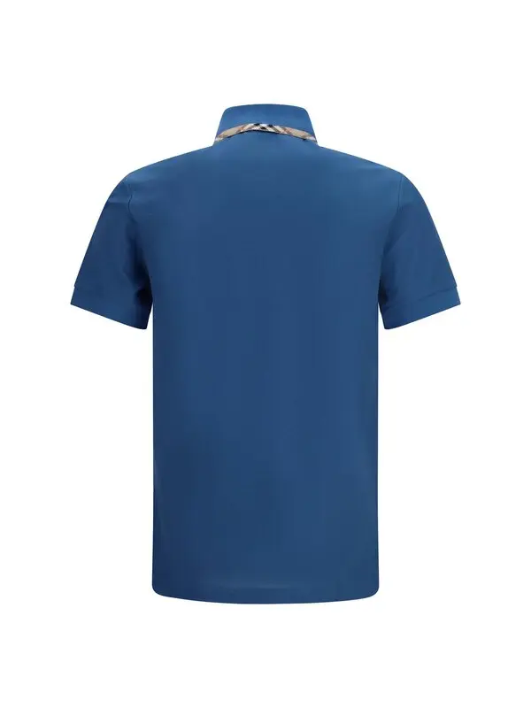 Burberry Cotton Polo With Check Trims
