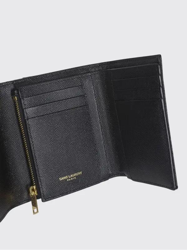 Saint Laurent Cassandre Wallet In Grain De Poudre Leather