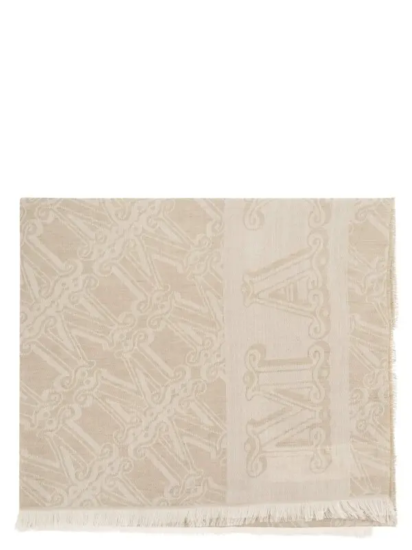 Max Mara Mxavetusta Stole With Jacquard Logo