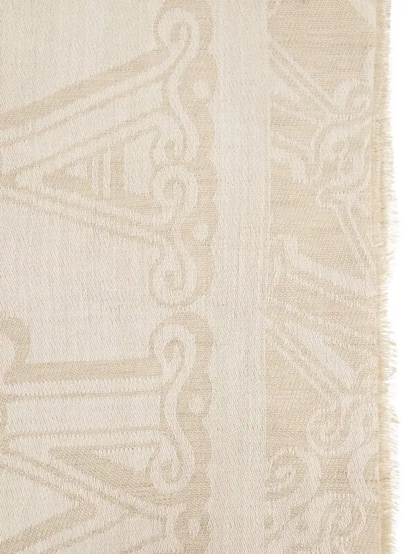 Max Mara Mxavetusta Stole With Jacquard Logo