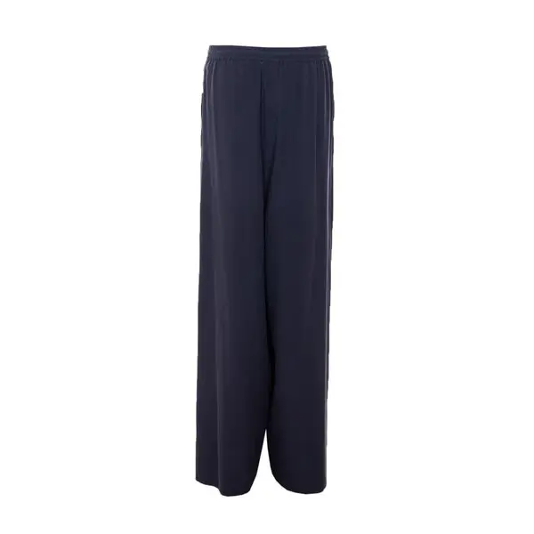 Max Mara Silk Drawstring Trousers - Blue