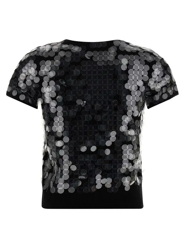 Max Mara Saio Wool Sequin Sweater - Black
