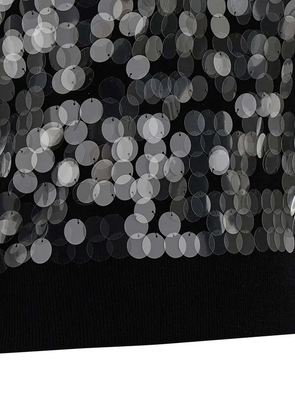 Max Mara Saio Wool Sequin Sweater - Black