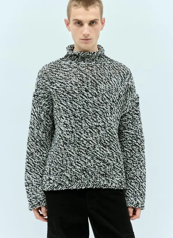 Acne Studios High-neck Wool-blend Sweater - Black