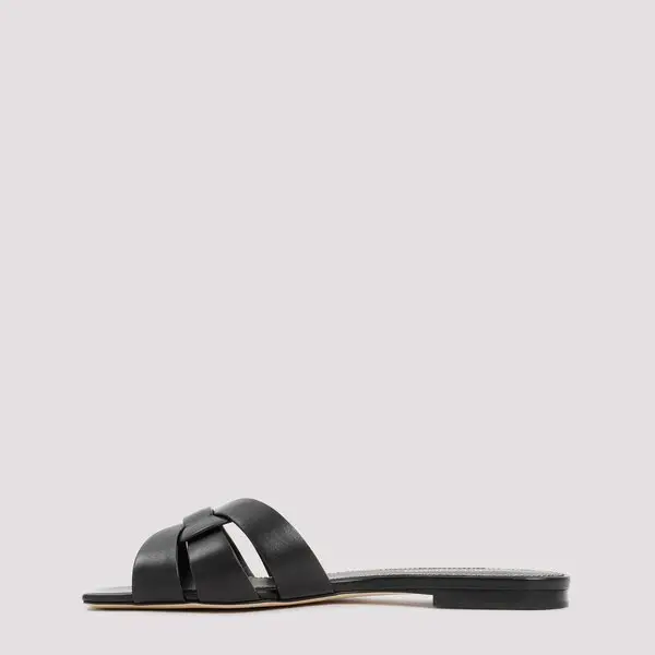 Saint Laurent Leather Tribute Flats - Black