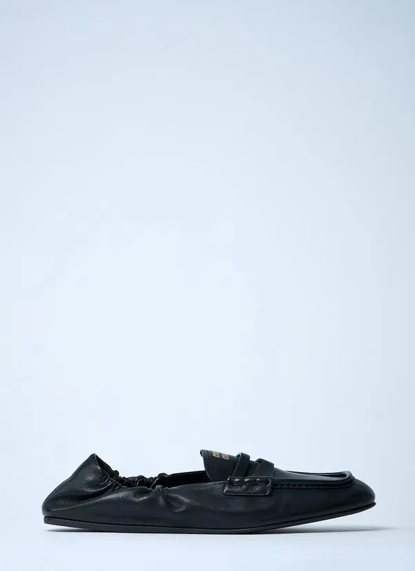 Miu Miu Leather Loafers - Black