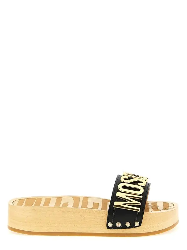 Moschino Clog Sandals - Black