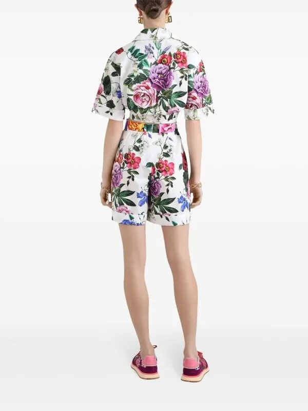 Dolce & Gabbana Floral Print Cotton Shorts - Multicolor