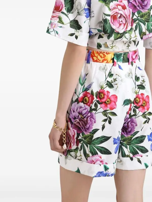 Dolce & Gabbana Floral Print Cotton Shorts - Multicolor