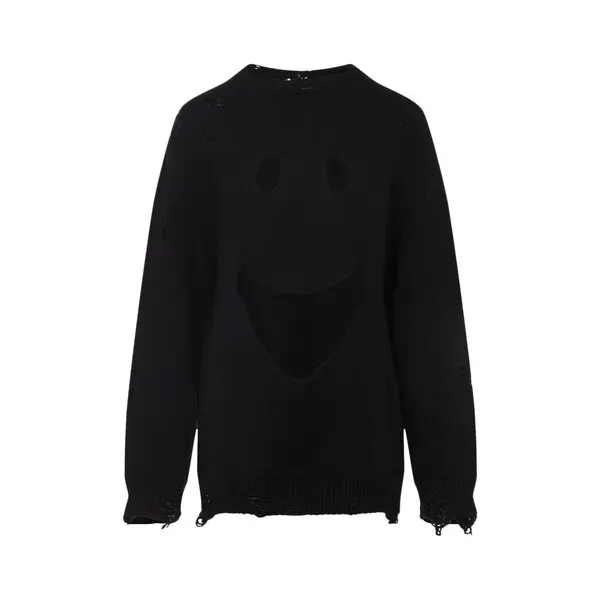 Moschino Smile Cropped Sweater - Black
