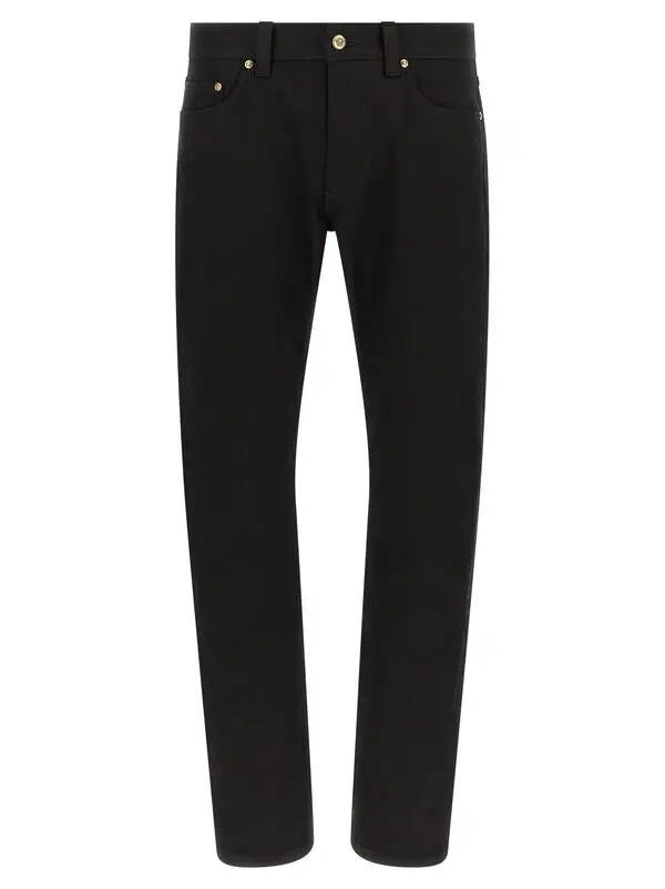 Versace Medusa Embroidery Jeans - Black