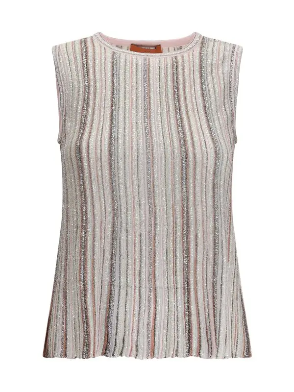 Missoni Sleeveless Ribbed Sequin Top - Multicolor