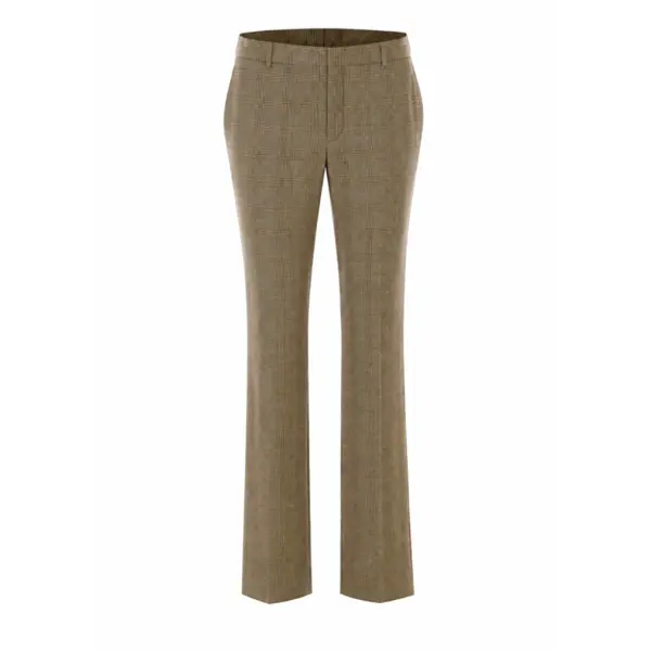 Saint Laurent Flared Houndstooth And Prince Of Wales Pants - Cream