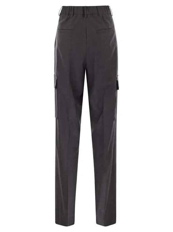 Herno Cargo Trousers In Wool And Viscose Blend