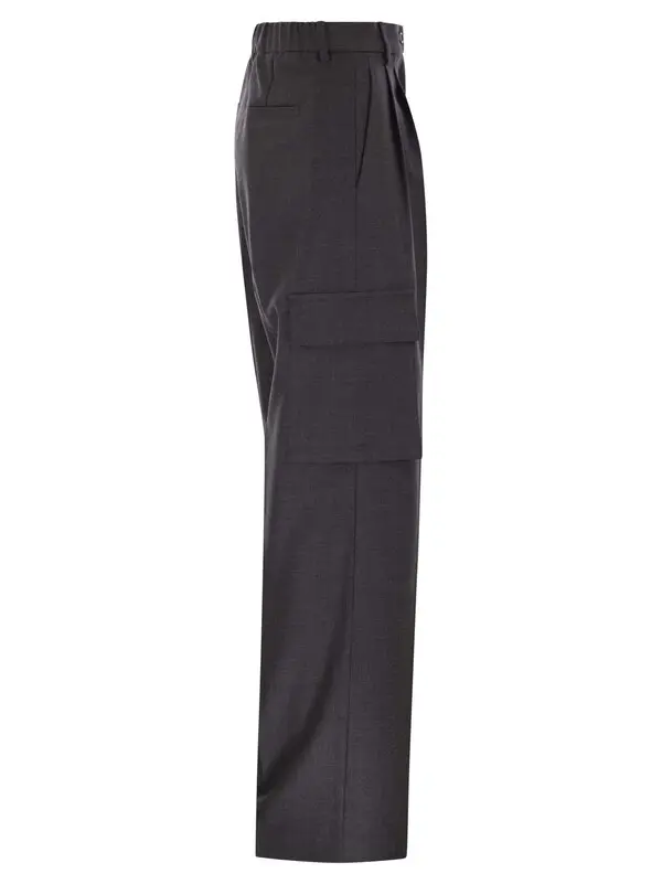 Herno Cargo Trousers In Wool And Viscose Blend