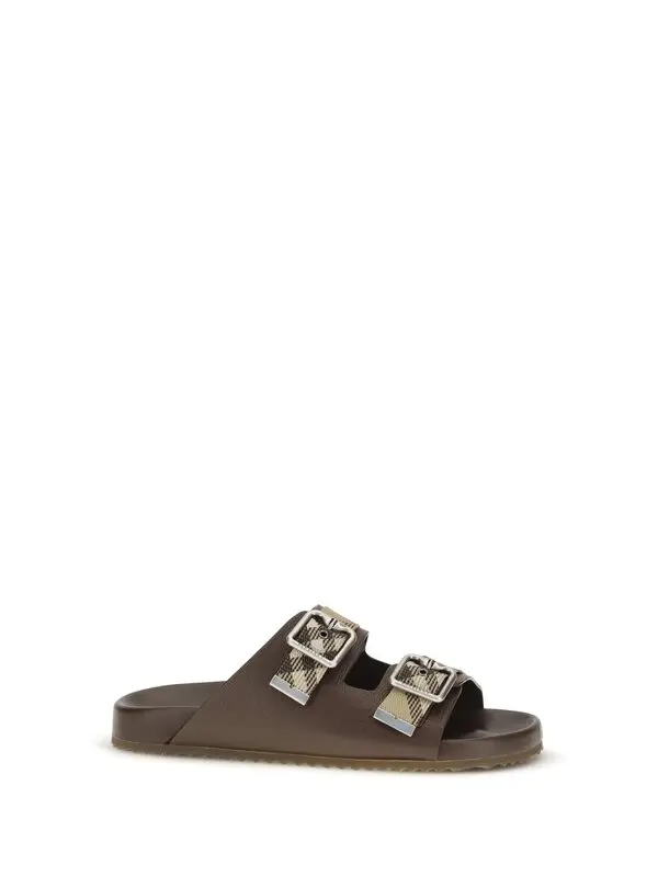 Burberry Leather Urchin Sandals - Brown