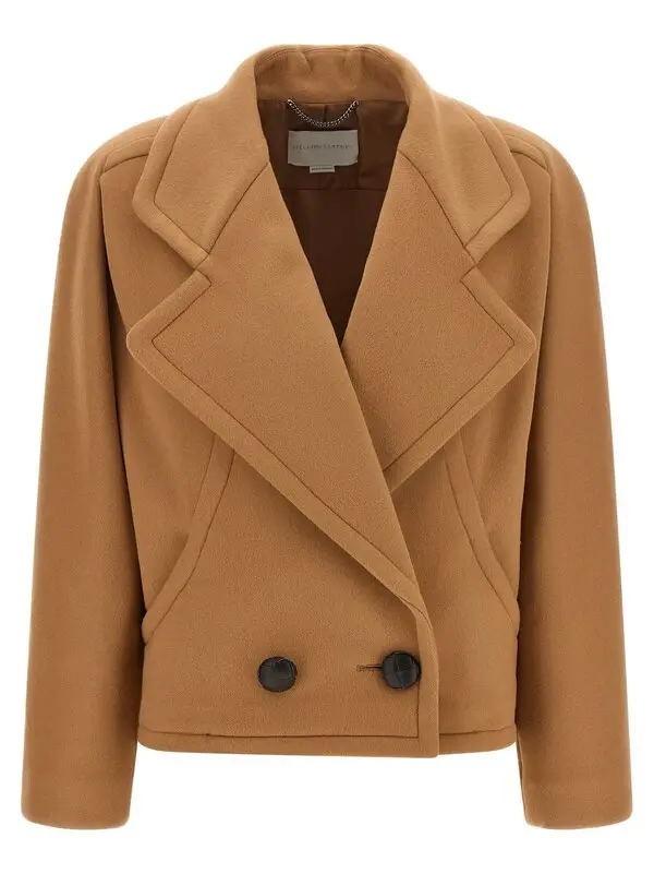 Stella McCartney Wool Double-breasted Coat - Cream